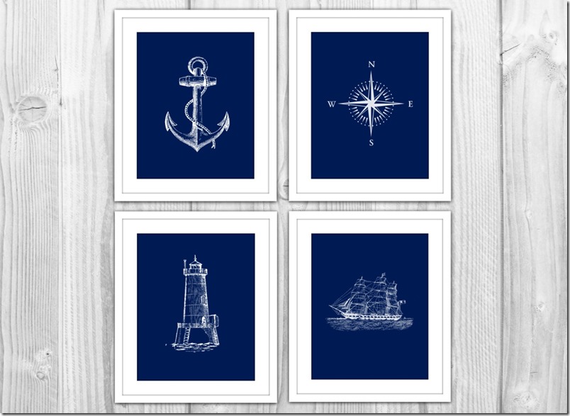 Navy White Nautical Prints It All Started With Paint