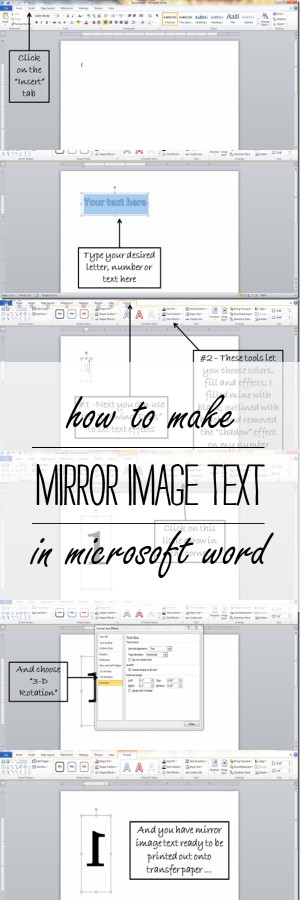 how to make mirror image text in Microsoft Word - It All Started With Paint