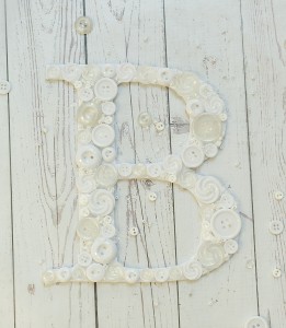 Button Monogram Pillow - It All Started With Paint