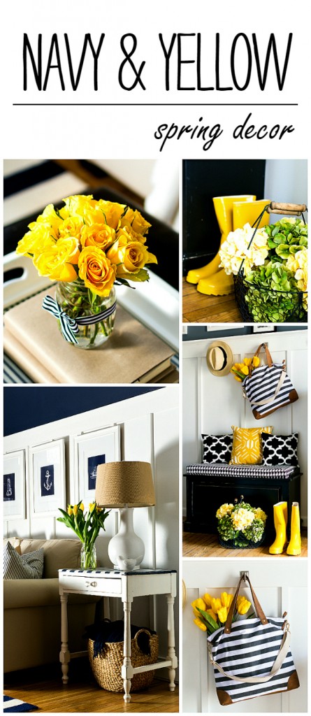 Spring Decor Ideas in Navy and Yellow - It All Started With Paint