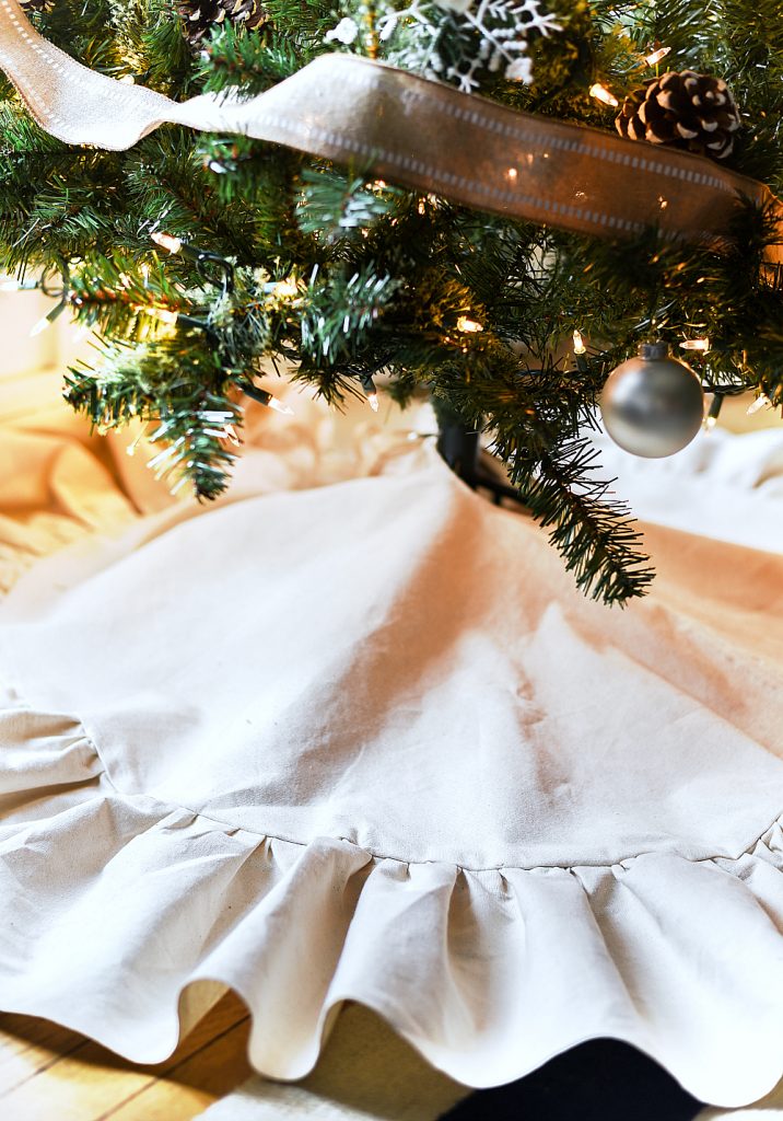 Drop Cloth Ruffle Christmas Tree Skirt - It All Started With Paint