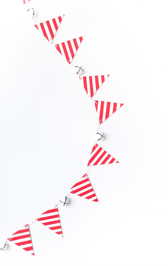 Candy Cane Christmas Bunting with Duck Tape - It All Started With Paint