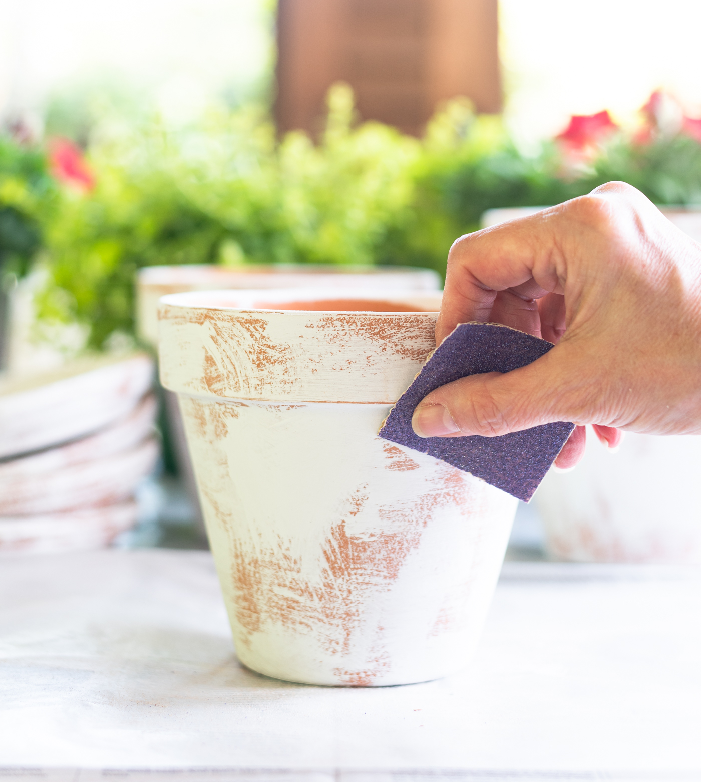 Easy Distressed Terracotta Pots - It All Started With Paint