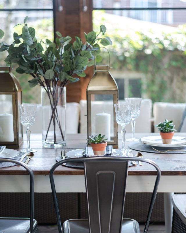 Summer Table Setting in Gray, White, Gold - It All Started With Paint