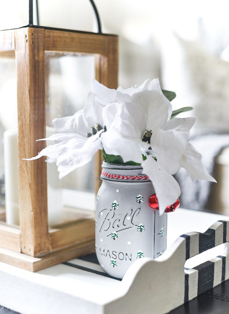 Painted Snowy Tree Mason Jar - It All Started With Paint