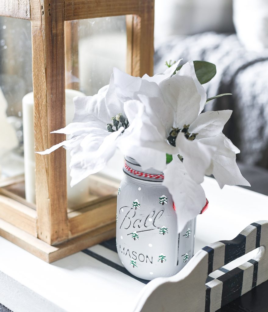 Painted Snowy Tree Mason Jar - It All Started With Paint