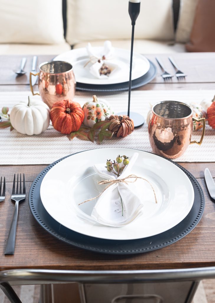 Thanksgiving Table Setting Idea in Orange, Rust, Neutrals - It All Started With Paint