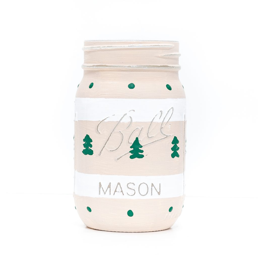 Snowy Tree Winter Mason Jars - It All Started With Paint