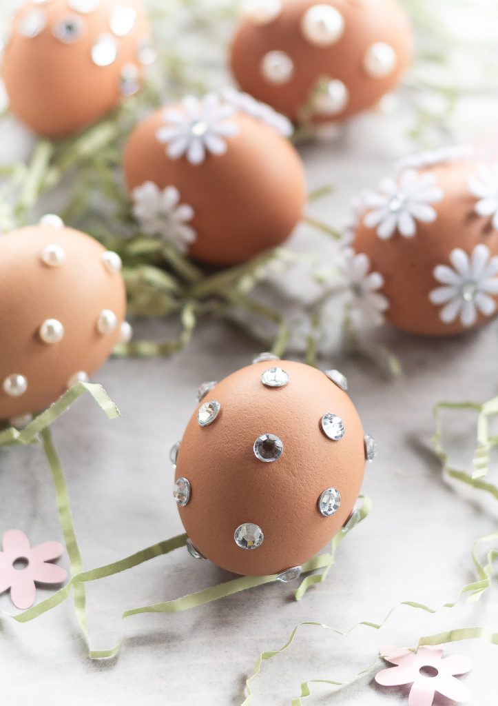 How To Decorate Easter Eggs with Rhinestones, Pearls & Flowers - It All Started With Paint