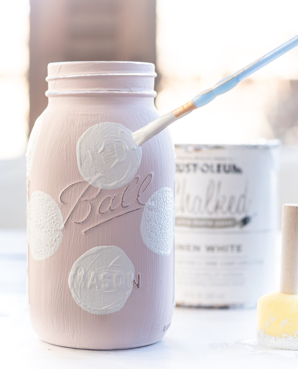 Polka Dot Mason Jars for Spring - It All Started With Paint