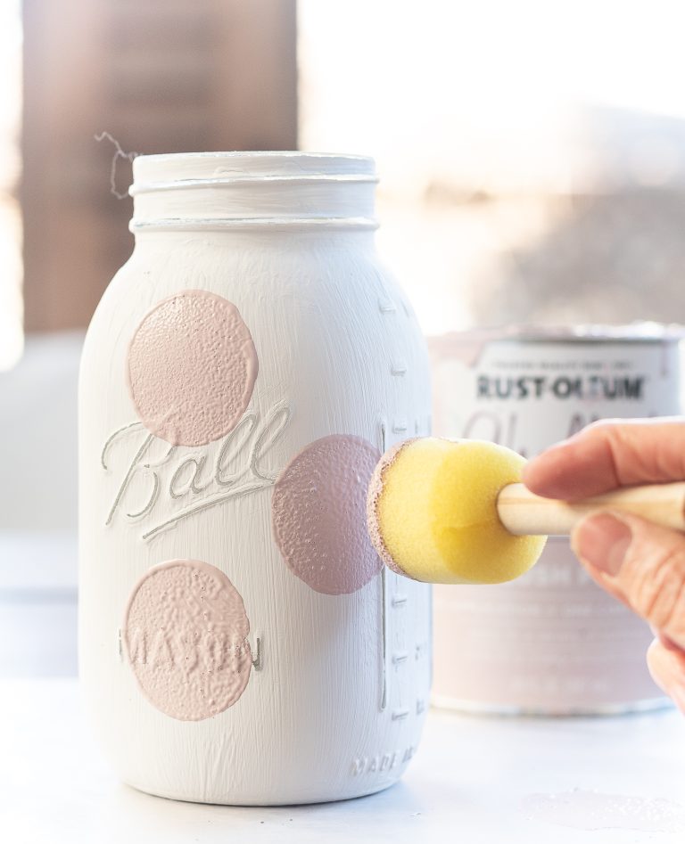 Polka Dot Mason Jars for Spring - It All Started With Paint