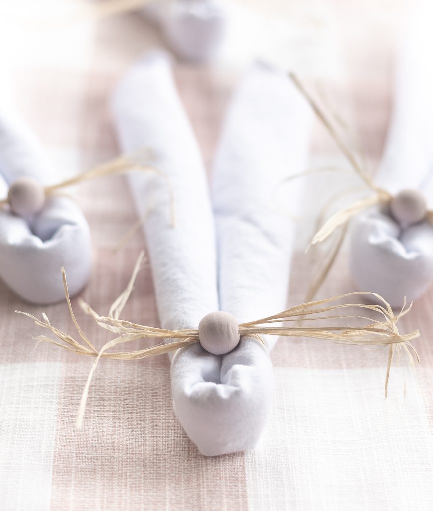 Rabbit Ears Napkin Fold with a Bunny Nose for Easter - It All Started ...
