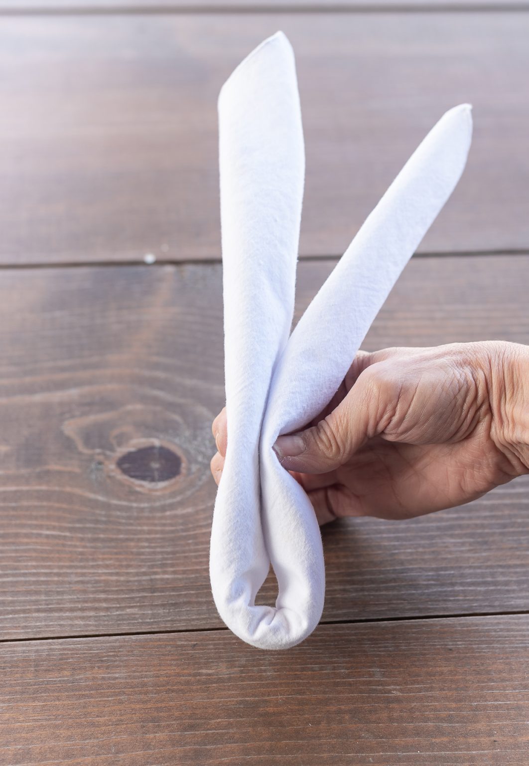 Rabbit Ears Napkin Fold with a Bunny Nose for Easter - It All Started ...