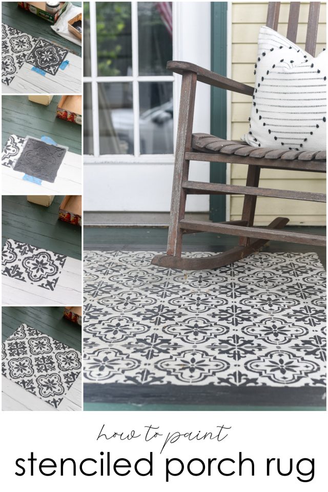 Stenciled Porch Rug with Chalk Paint - It All Started With Paint