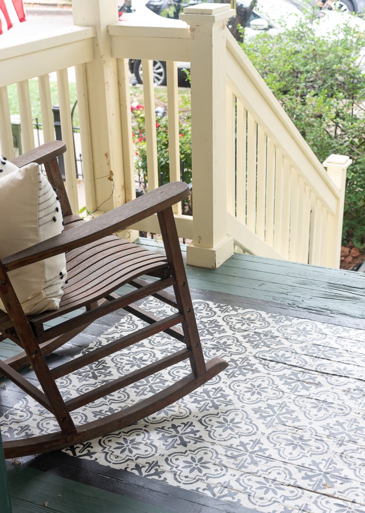 Stenciled Porch Rug with Chalk Paint - It All Started With Paint