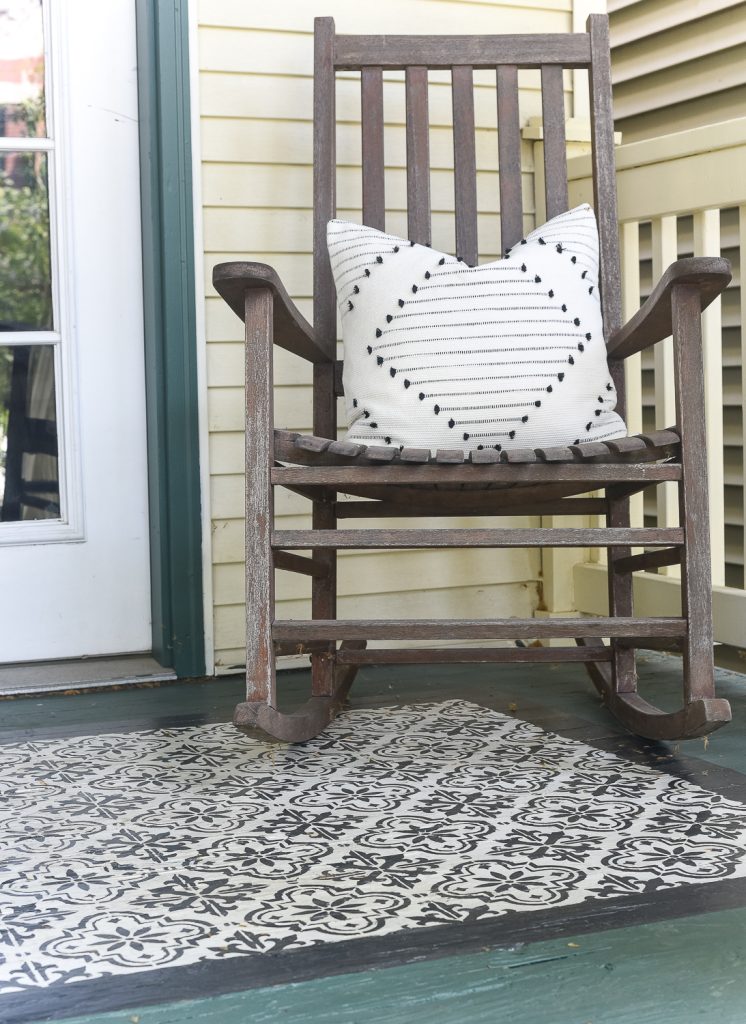 Stenciled Porch Rug with Chalk Paint - It All Started With Paint