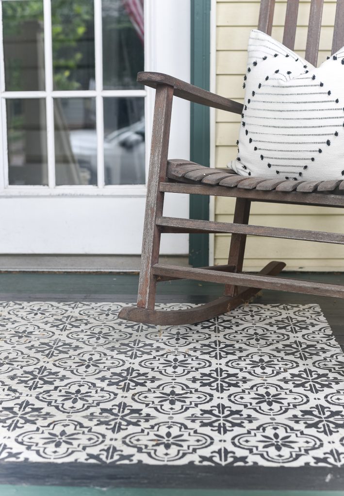 Stenciled Porch Rug with Chalk Paint - It All Started With Paint