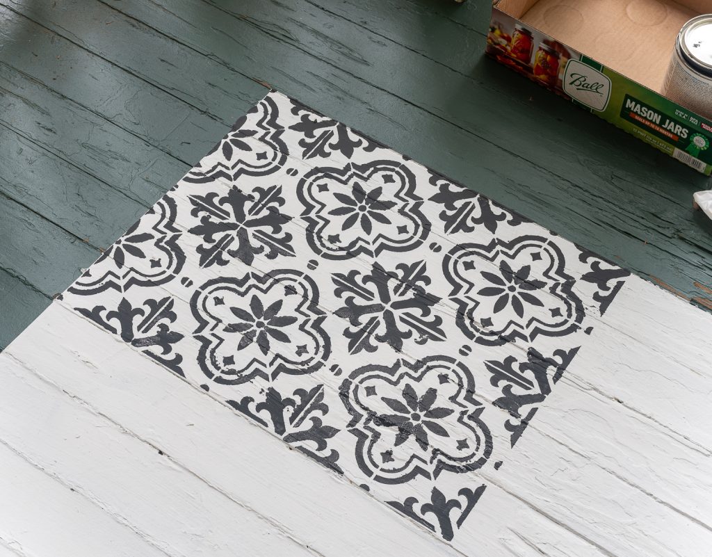 Stenciled Porch Rug with Chalk Paint - It All Started With Paint