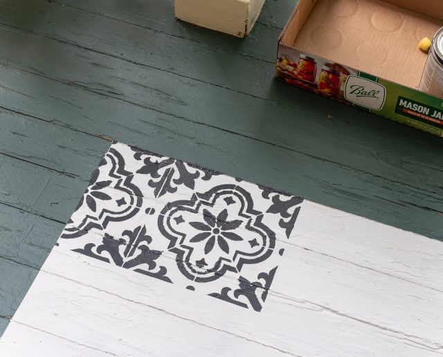 Stenciled Porch Rug with Chalk Paint - It All Started With Paint